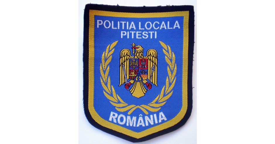 5.484 ROMANIA ECUSON EMBLEMA PATCH POLITIA LOCALA PITESTI 100/82mm ...