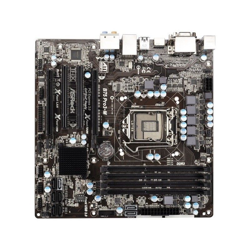 Placa de baza ASRock B75 Pro3-M LGA1155 suporta 32GB RAM SATAIII USB 3. ...