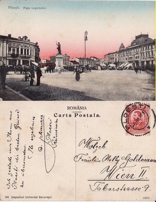Salutari din Ploiesti (Prahova)-Piata Legumelor,Statuia Libertatii-rara ...