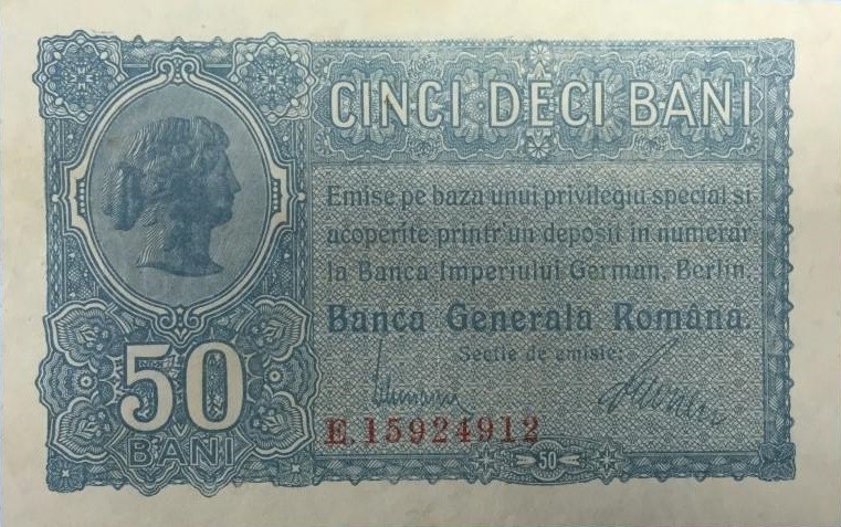 BANCNOTA 50 BANI 1917 -B.G.R. AU+/Unc! | arhiva Okazii.ro