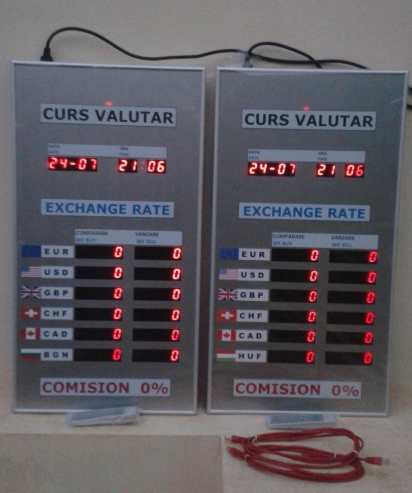 Panou Tabela Afisaj Curs Valutar Exchange Rate 6 valute schimb valutar ...