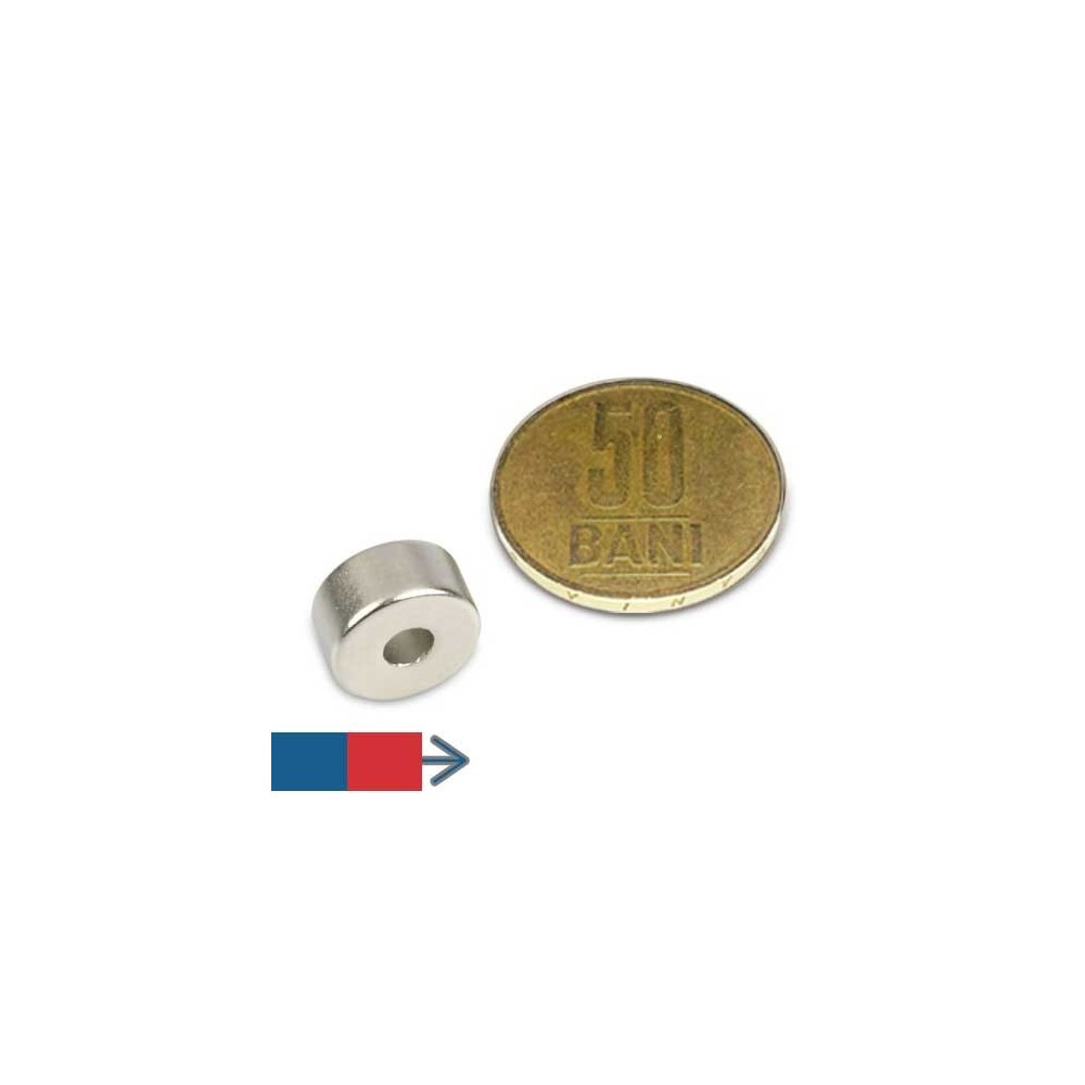 Magnet puternic neodim inel 12 x 04 x 06 mm diametral experimente camp ...
