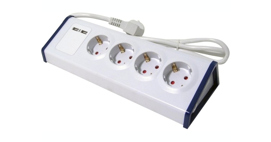 Priza multipla pentru birou - 4 prize schuko 16A + 2 usb pentru ...