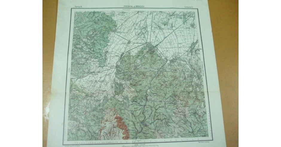 Predeal Brasov Transilvania harta militara color serviciul geografic al ...