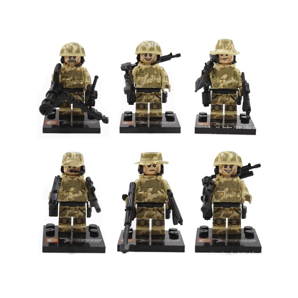 Set minifigurine tip LEGO armata SWAT soldati Falcon Commando cu arme ...