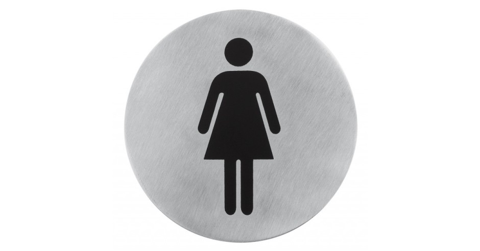 Semn indicator toaleta femei (din inox), ? 7.5 cm | arhiva Okazii.ro