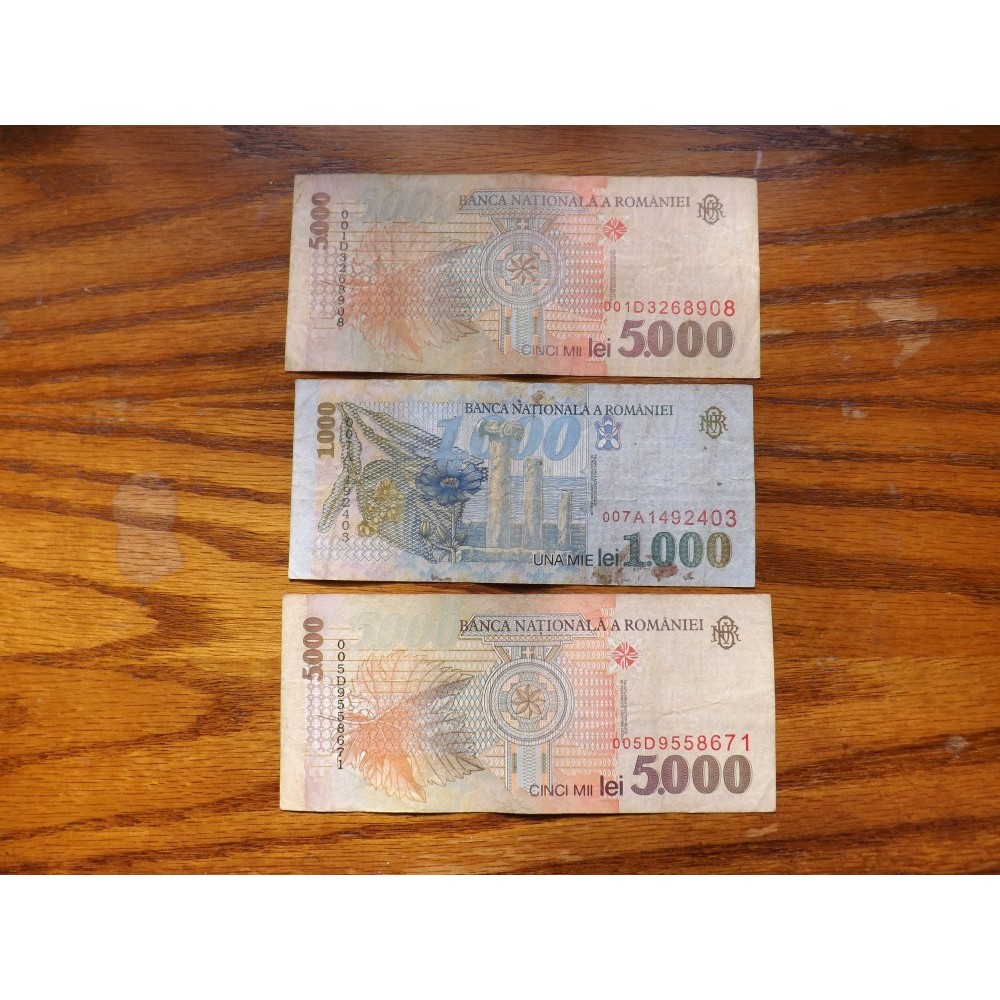 Romania Lot bancnote : 1000 Lei/1998 ; 2 x 5000 lei/1998 | arhiva Okazii.ro