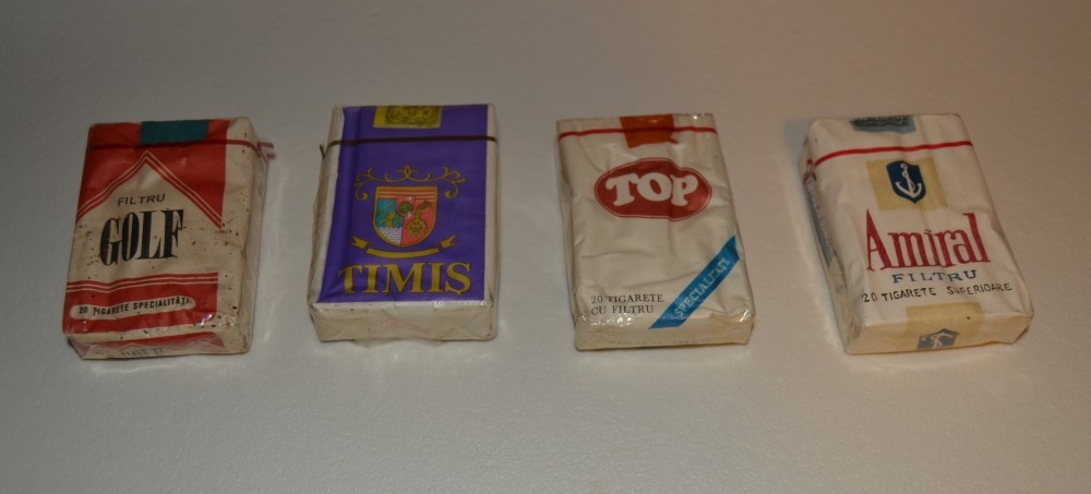 LOT 4 PACHETE VECHI TIGARI ROMANESTI (AMIRAL / TIMIS / TOP / GOLF) - Okazii
