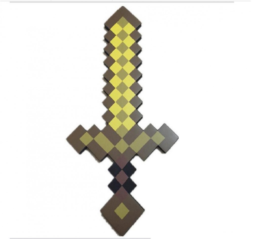 Sabie Minecraft - Gold Sword ? 60 cm + Bratara Minecraft CADOU ...