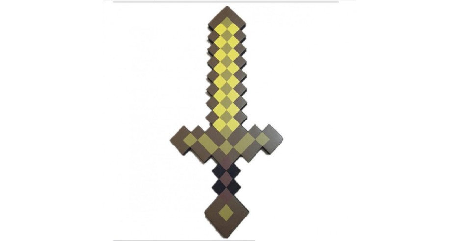 Sabie Minecraft - Gold Sword ? 60 cm + Bratara Minecraft CADOU ...