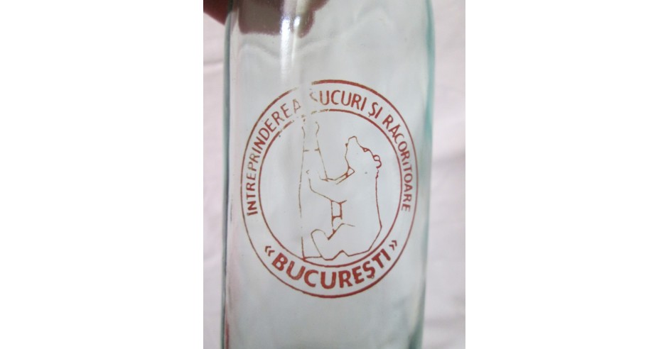 Sticla suc veche Brifcor / Cico - ursul cu sticla - eticheta vopsita ...