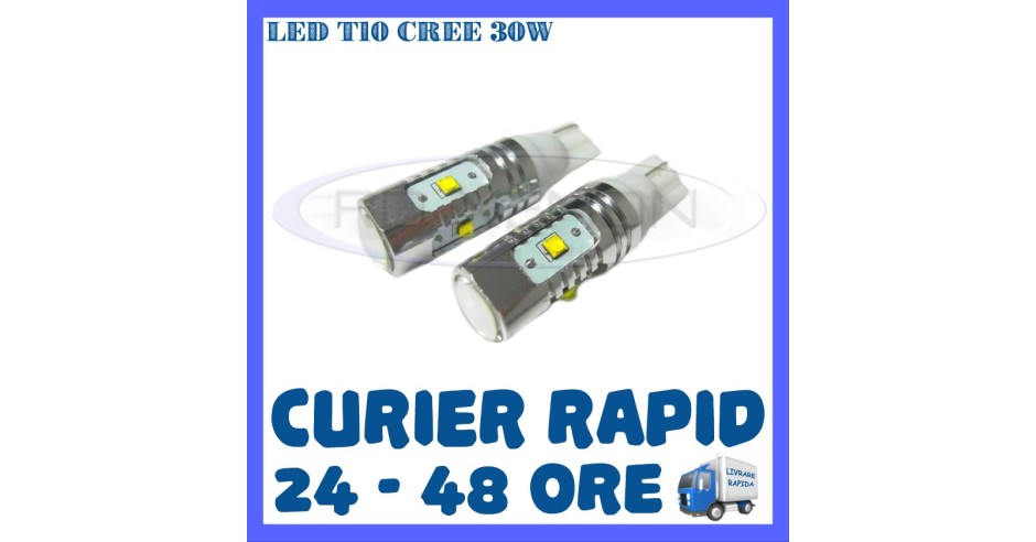 BEC AUTO LED LEDURI POZITIE T10 W5W - 30W CREE HIGH POWER - POZITII ...