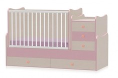 Mobilier transformabil Maxi Plus Oak and Pink Lorelli | arhiva Okazii.ro