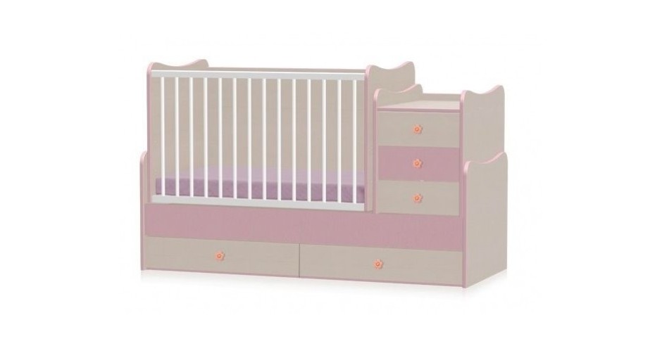 Mobilier transformabil Maxi Plus Oak and Pink Lorelli | arhiva Okazii.ro