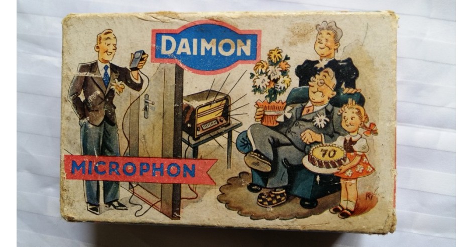MICROFON RADIO LAMPI VECHI -MODEL RAR INEDIT -DAIMON MICROPHON Nr 2222 ...