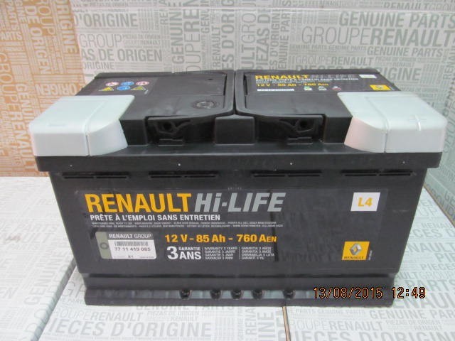 Baterie auto 85 Ah 760 A(EN) 12V Originala Renault 7711419085 | arhiva ...