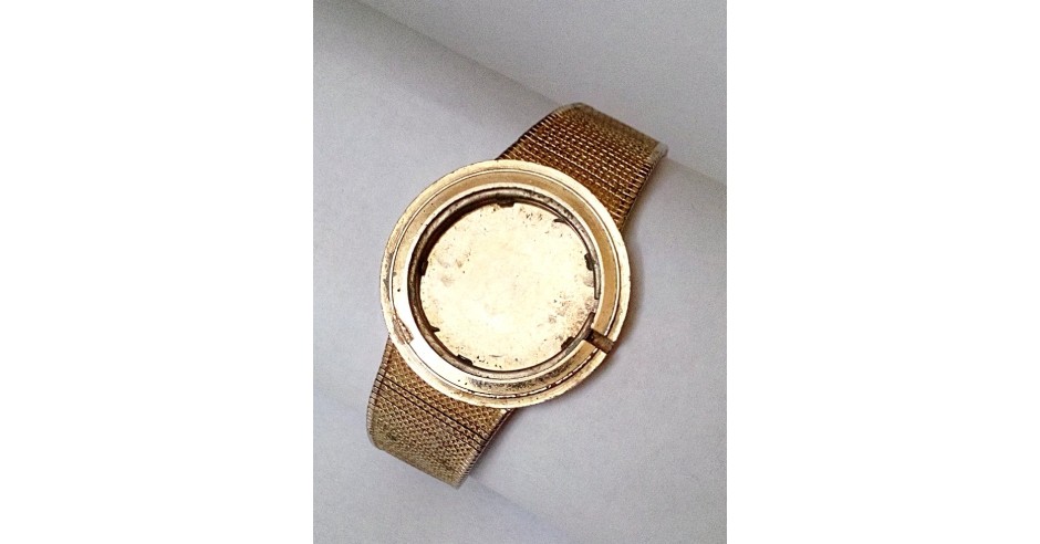 Omega 18k 0.750 carcasa cu bratara placata cu aur | arhiva Okazii.ro
