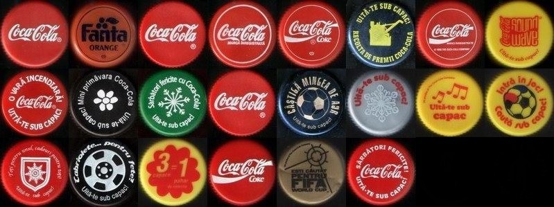 22 capace Coca Cola - modele romanesti de colectie | arhiva Okazii.ro
