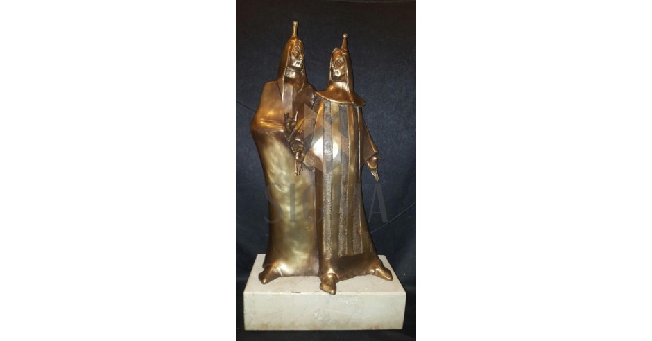 SCULPTURA JEAN ( IOAN ) PARVAN, PERECHE DE ARLECHINI, bronz | arhiva ...