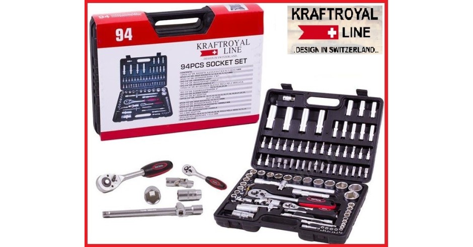 Trusa Scule-KRAFTROYAL-Professional-CR/V-Chei/Tubulare/Clichet/Biti ...