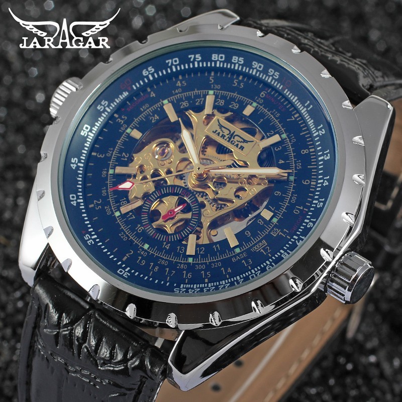 Ceas Full Automatic Jaragar Barbati Casual CADRAN XL | 2 CULORI ...