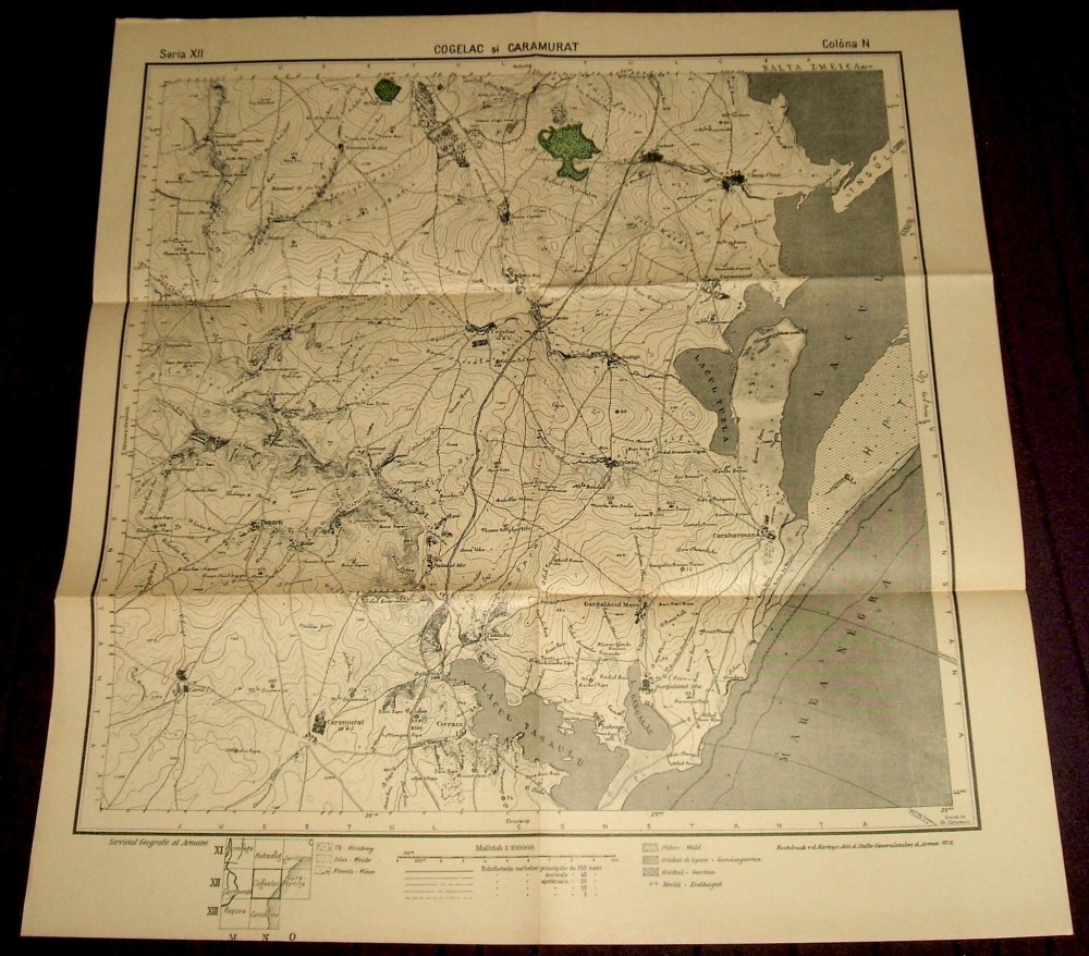 1930 Harta militara COGEALAC si CARAMURAT, judetul Constanta, format ...