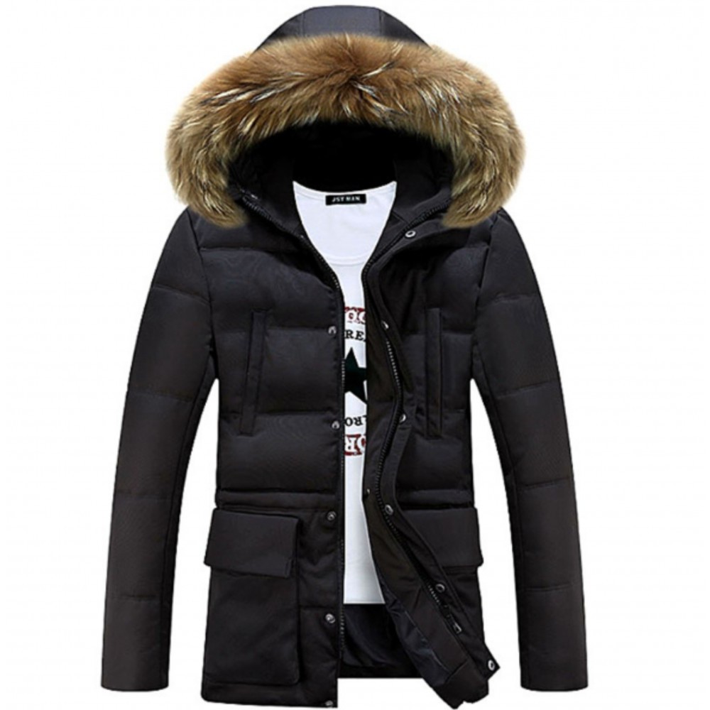 Geaca iarna model ZARA MAN cu puf si gluga detasabila | arhiva Okazii.ro