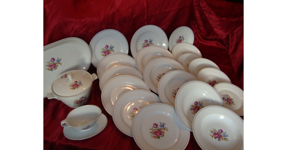 SET MASA DIN PORTELAN KAHLA GDR FARFURII PLATOU SUPIERA SOSIERA SOLNITE ...