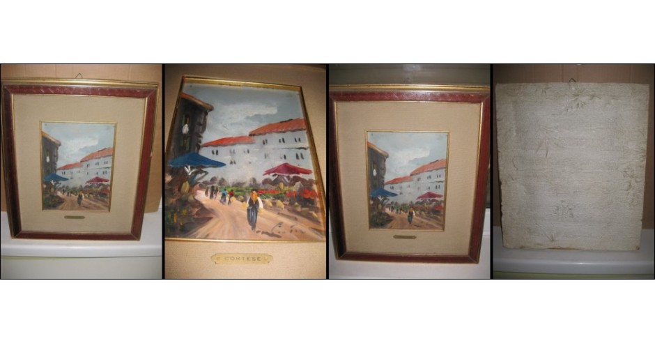 TABLOURI DEOSEBITE VECHI ULEI1. CORTESE-Tablou impresionist-placheta ...