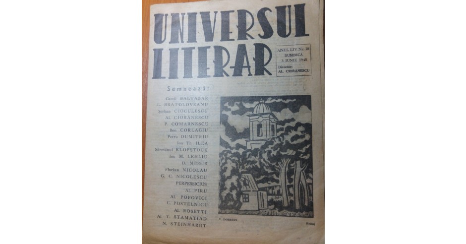 Revista universul literar 3 iunie 1945 | Okazii.ro