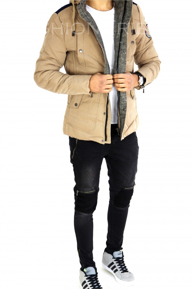 Geaca tip ZARA bej de IARNA - Geaca barbati - COLECTIE NOUA 7543 stoc ...