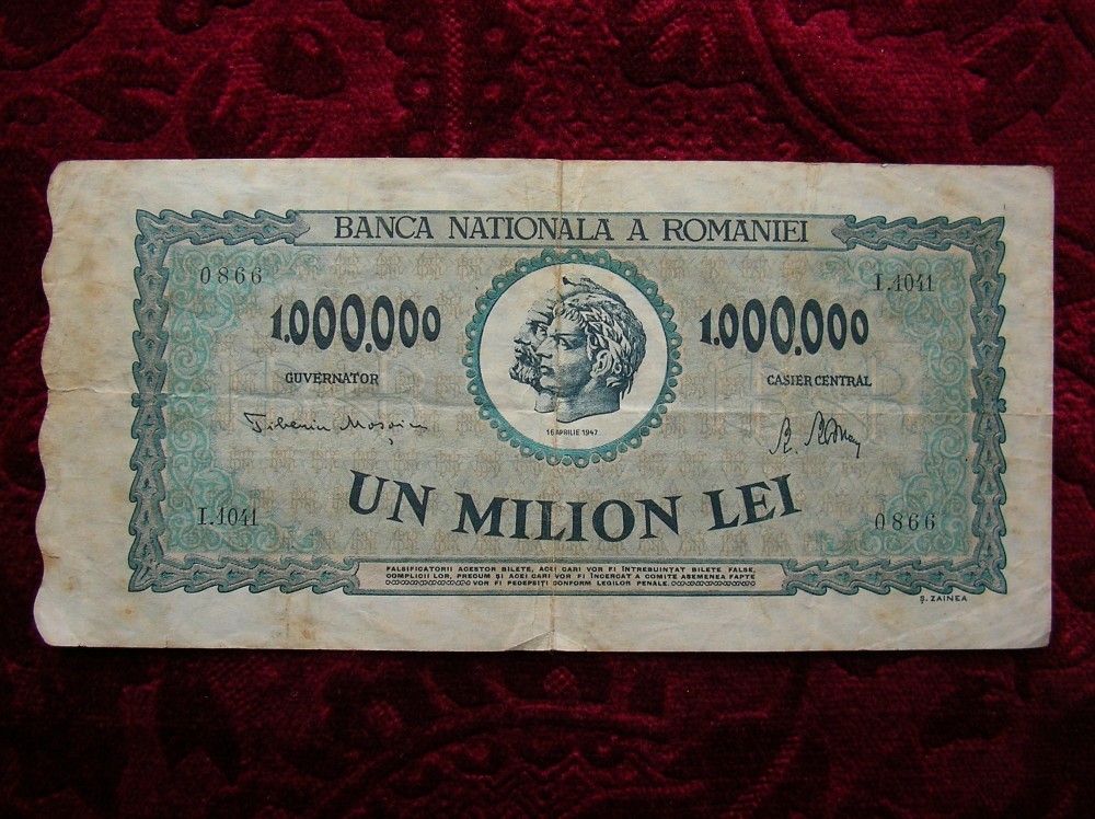 BANCNOTA 1000000 LEI 1947 2 BUC. ; 1000 LEI 1941 | arhiva Okazii.ro