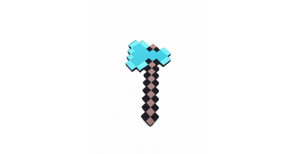 Topor Minecraft - Diamond Axe- 42 cm + Bratara Minecraft CADOU ...
