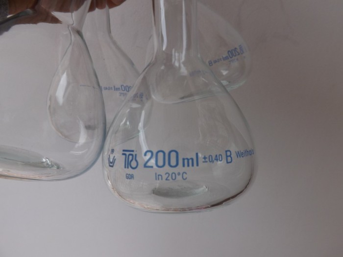 Recipiente din sticla(4 buc.)Germane,pentru laboratoare de chimie ...