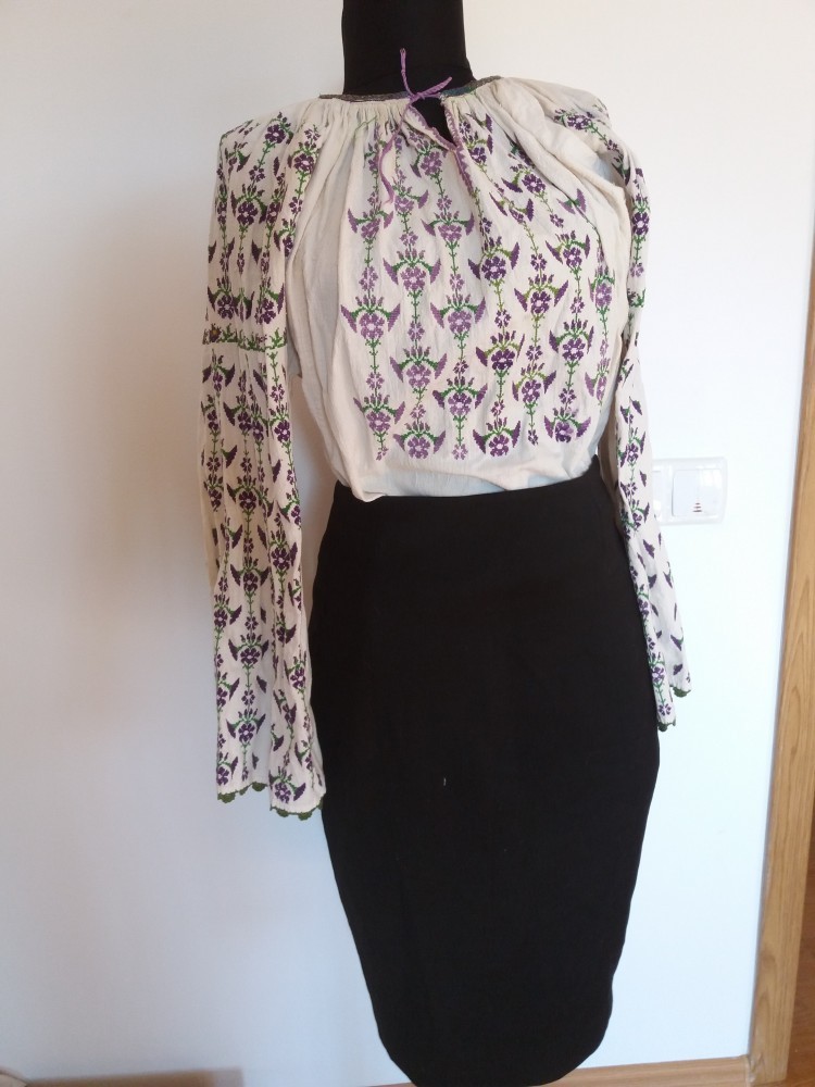 camasa populara veche Valcea cusuta manual model unicat / ie populara ...