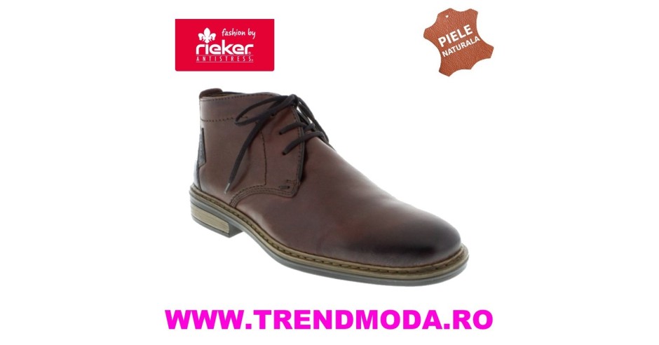 Ghete barbati piele naturala RIEKER 37612-26 maro (Marime: 45) | arhiva ...