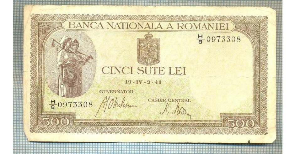 A1138 BANCNOTA-ROMANIA-500 LEI-19-IV-2-(19)41-SERIA0973308-starea care ...