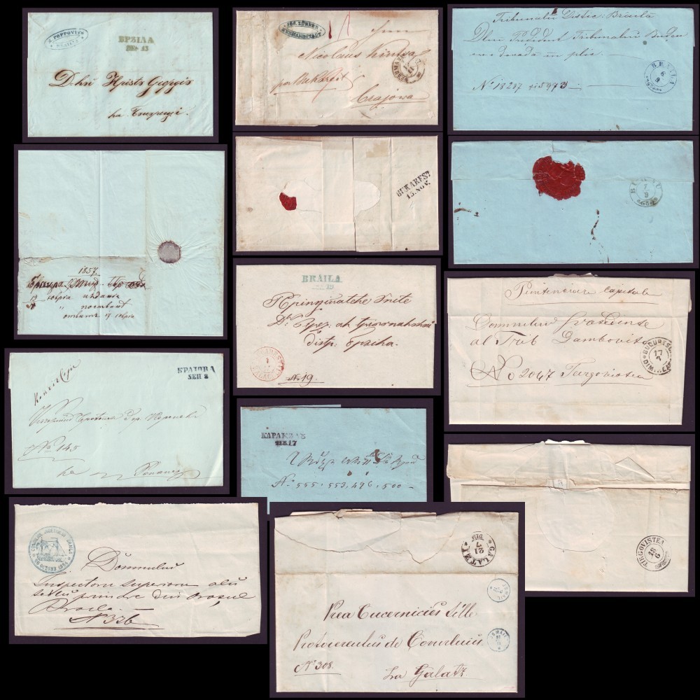 1857-1901 Colectie 63 scrisori oficiale, stampile prefilatelice ...