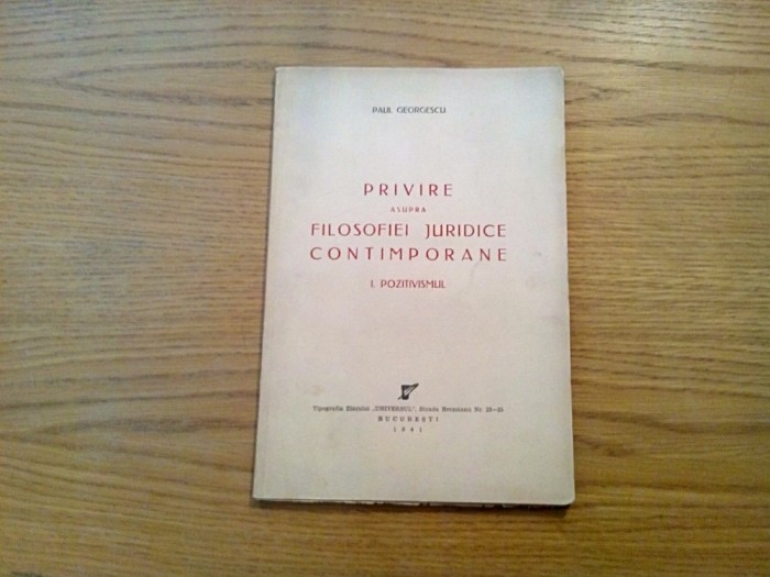 PRIVIRE asupra FILOSOFIEI JURIDICE CONTIMPORANE - I. Pozitivismul ...