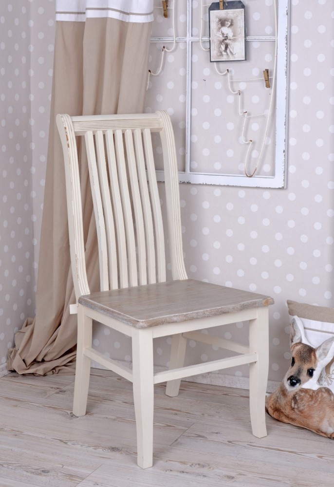 SCAUN RUSTIC ALB DIN LEMN MASIV CU SEZUTUL MARO HMB009 | arhiva Okazii.ro