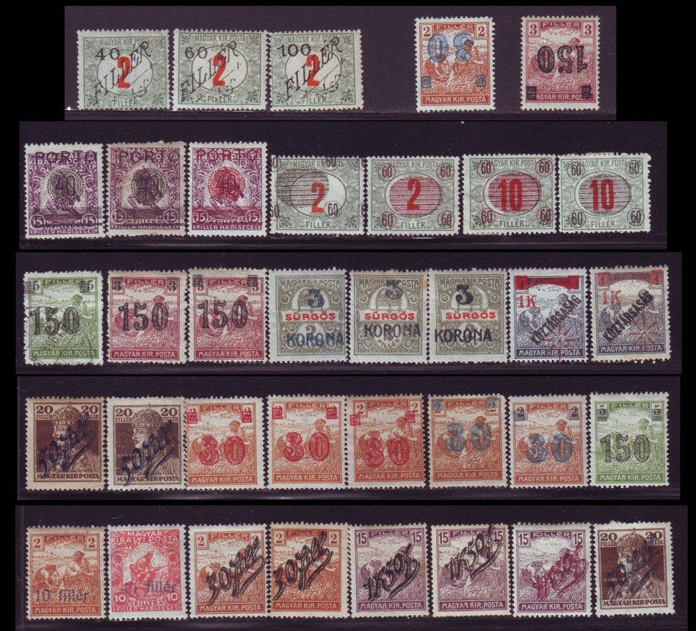 1919 Colectie Emisiunea Timisoara, plic + timbre + erori + fragmente ...