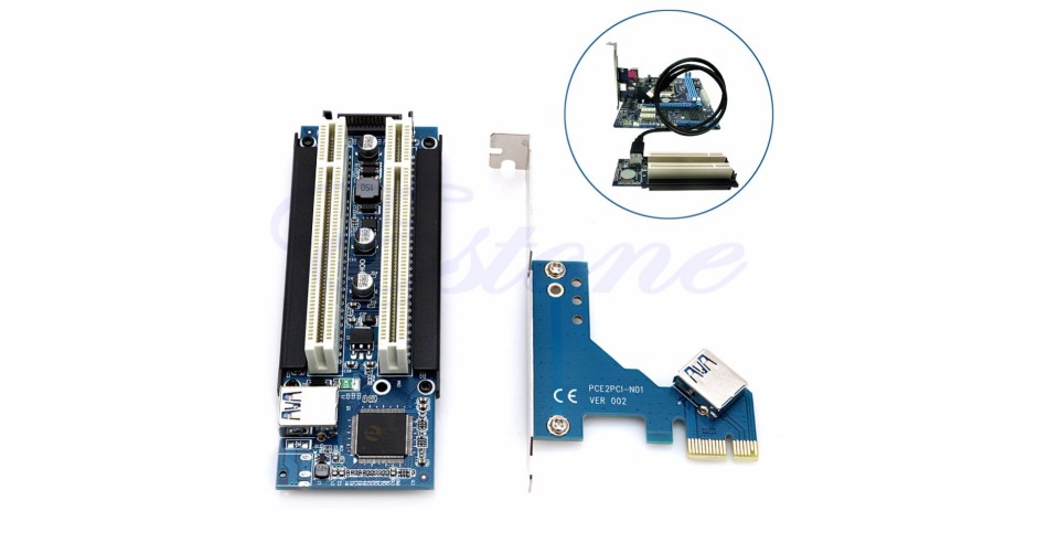 PCI Riser Extender 1x la 2 sloturi PCI 16x | arhiva Okazii.ro