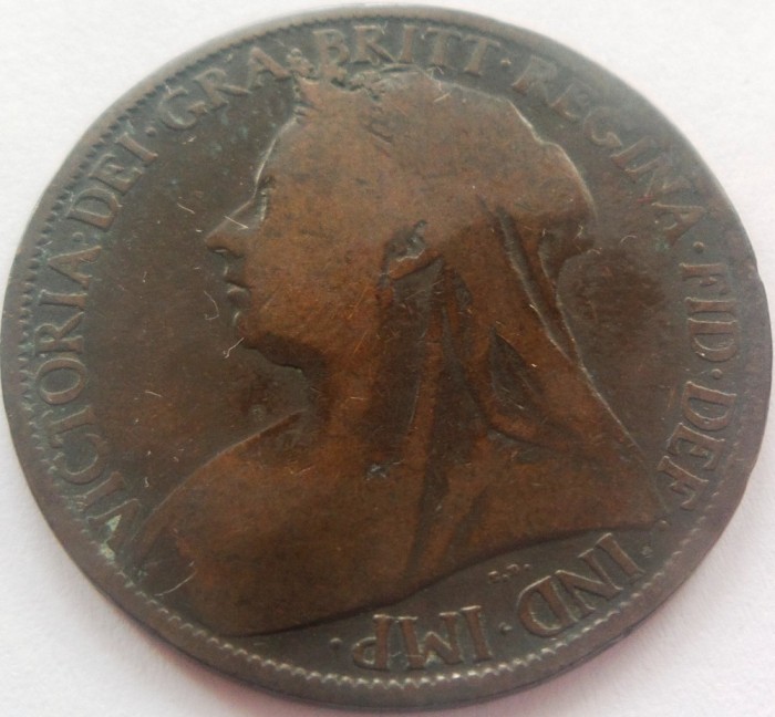 Moneda istorica 1 (One) Penny - ANGLIA, anul 1898 *cod 4680 - Regina ...