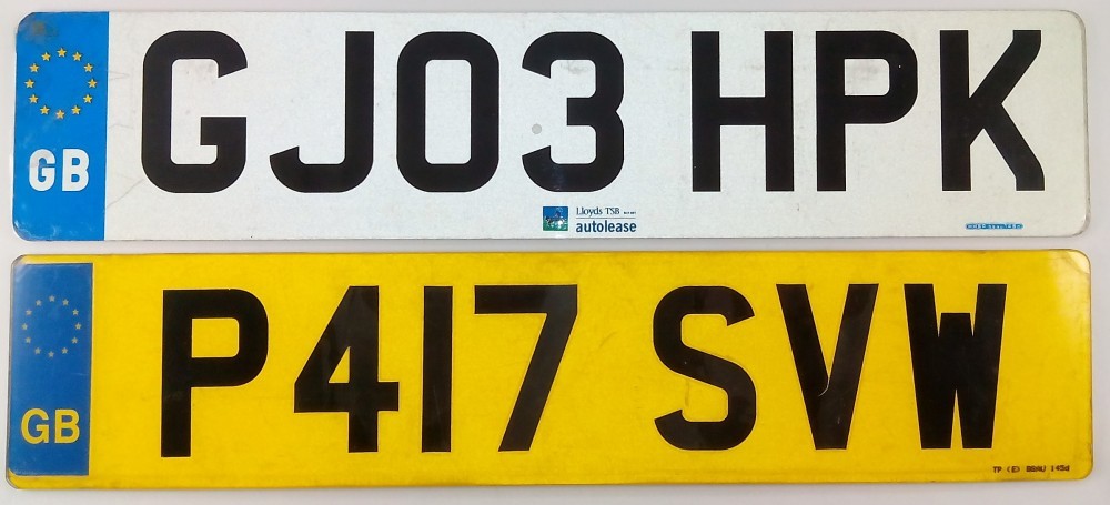 Numar de inmatriculare vechi, din Anglia - Marea Britanie - fata ...