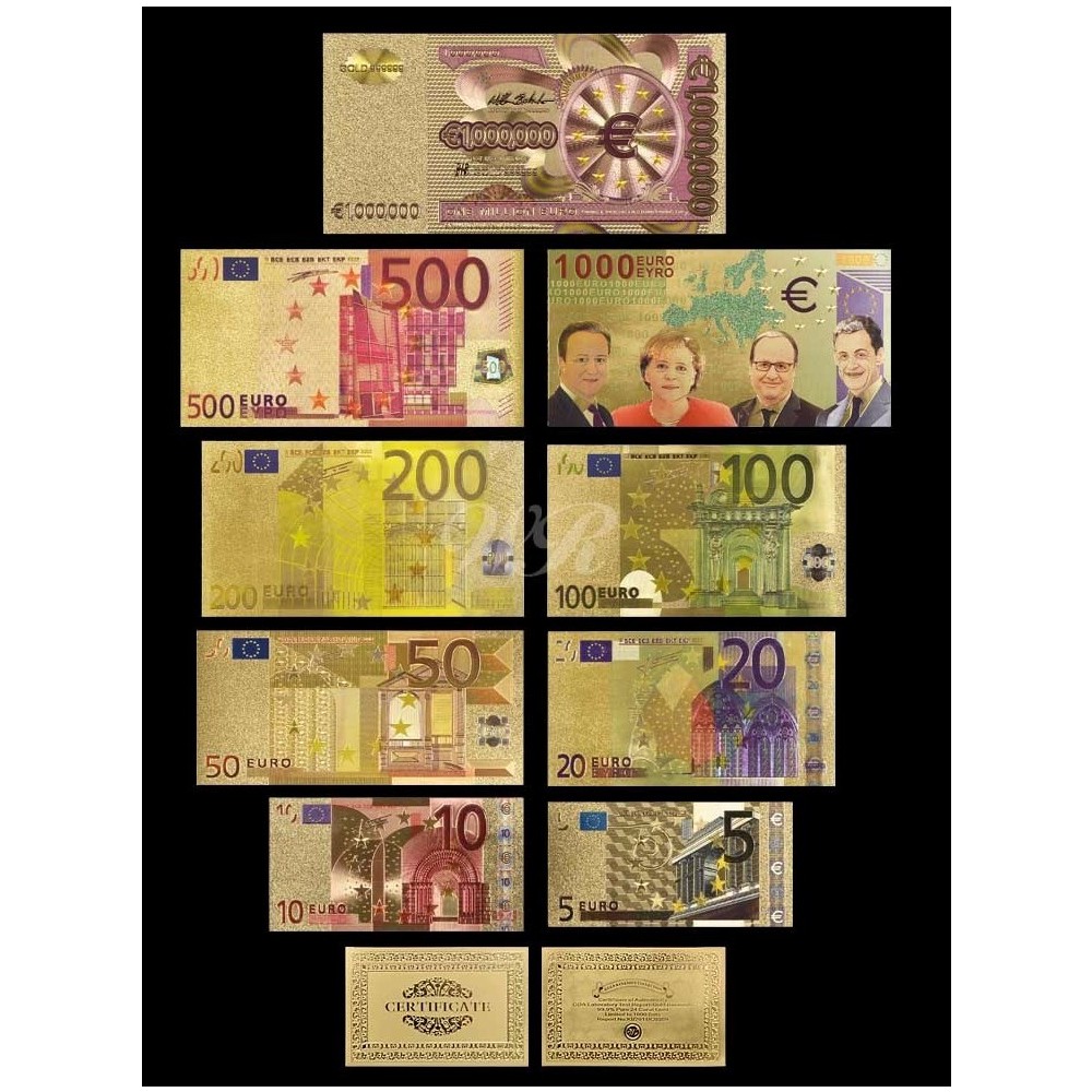 EUROPA - SET 9 BANCNOTE EURO COLOR POLYMER AURITCU AUR 24k | arhiva ...