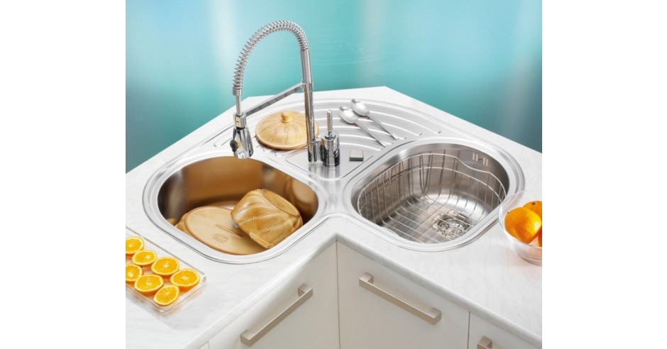 Chiuveta colt ALVEUS Futur 70 inox cu 2 cuve | arhiva Okazii.ro