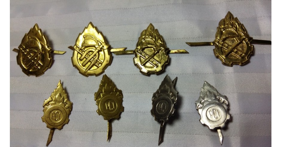 POMPIERI - SEMNE DE ARMA POMPIERI - INSEMNE MILITARE - LOT DE 8 BUCATI ...