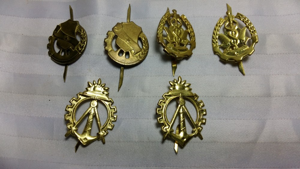 SEMNE DE ARMA - MARINA SI INTENDENTA - INSEMNE MILITARE - LOT DE 6 BUC ...