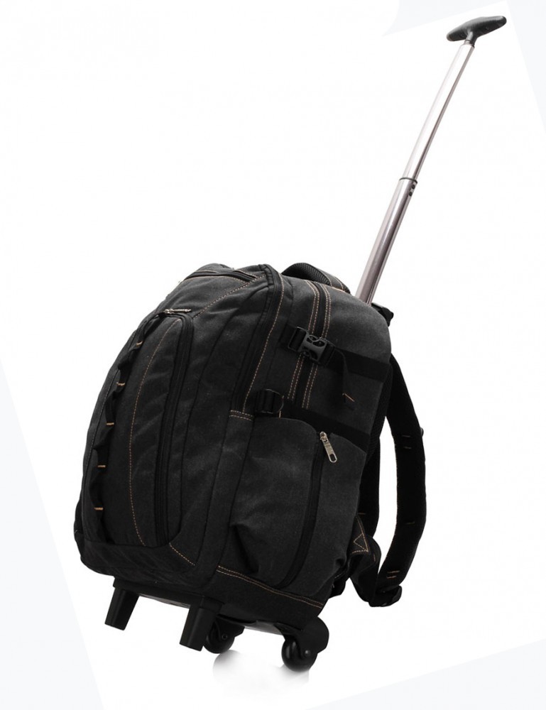 Rucsac troller negru - Ghiozdan cu roti de scoala / Rucsac unisex ...