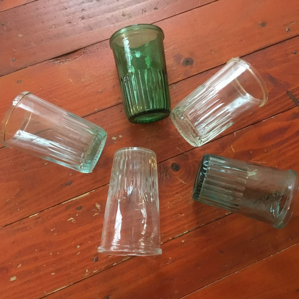 Lot 5 bucati - borcan / pahar de mustar din perioada comunista perioada ...